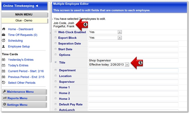 Updating Employee Records in TimeWorks Plus & WorkforceHub Advanced